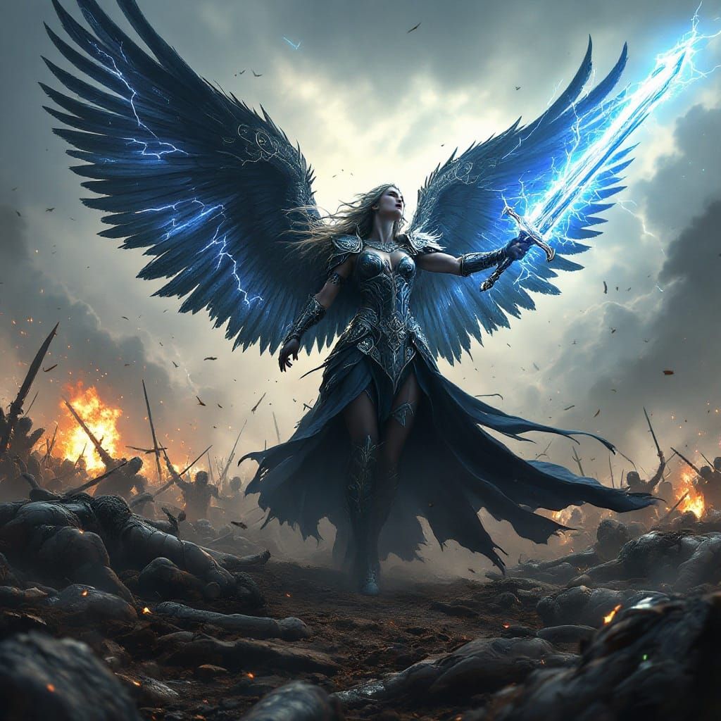 The goddess, in her Valkyrie form, stands at the forefront of the ...