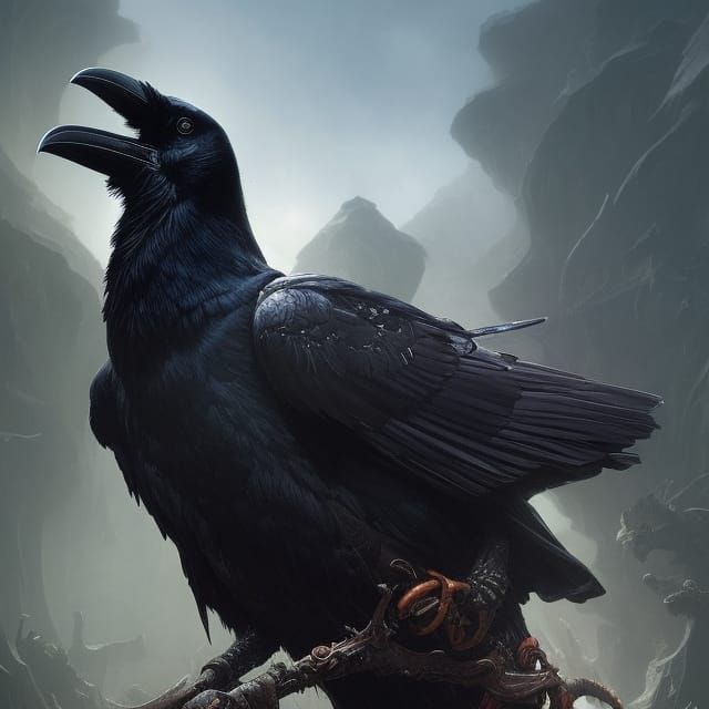 crow with mechanical legs - AI Generated Artwork - NightCafe Creator