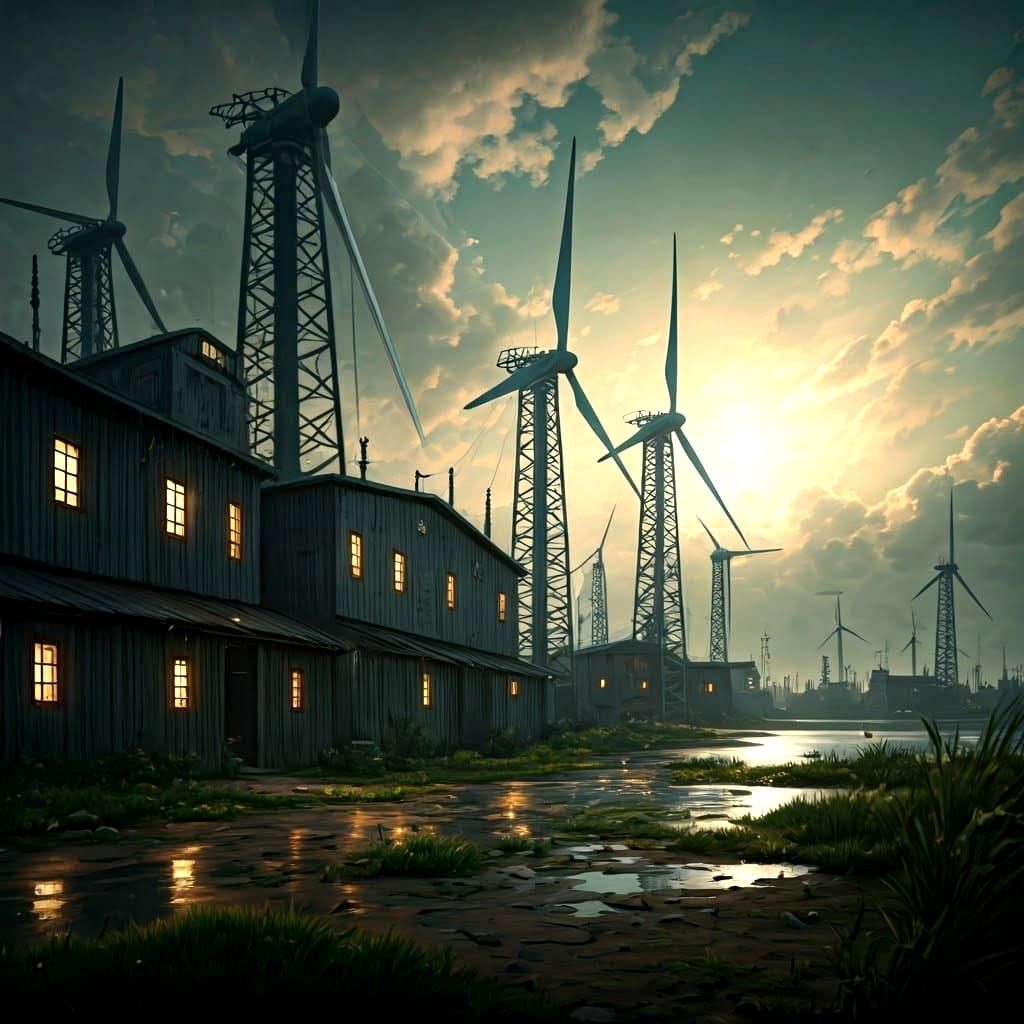 Solarpunk Utopia on Wind and Water - AI Art