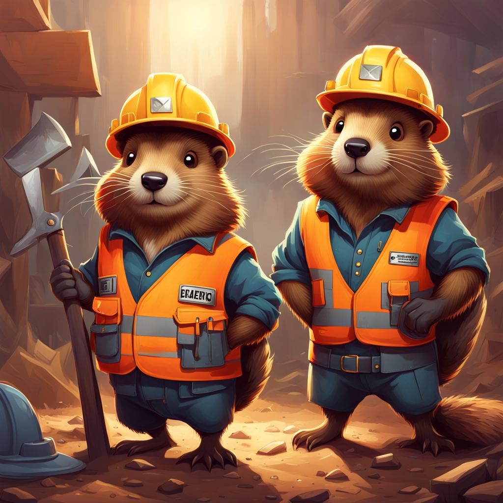Beavers at Work - AI Generated Artwork - NightCafe Creator