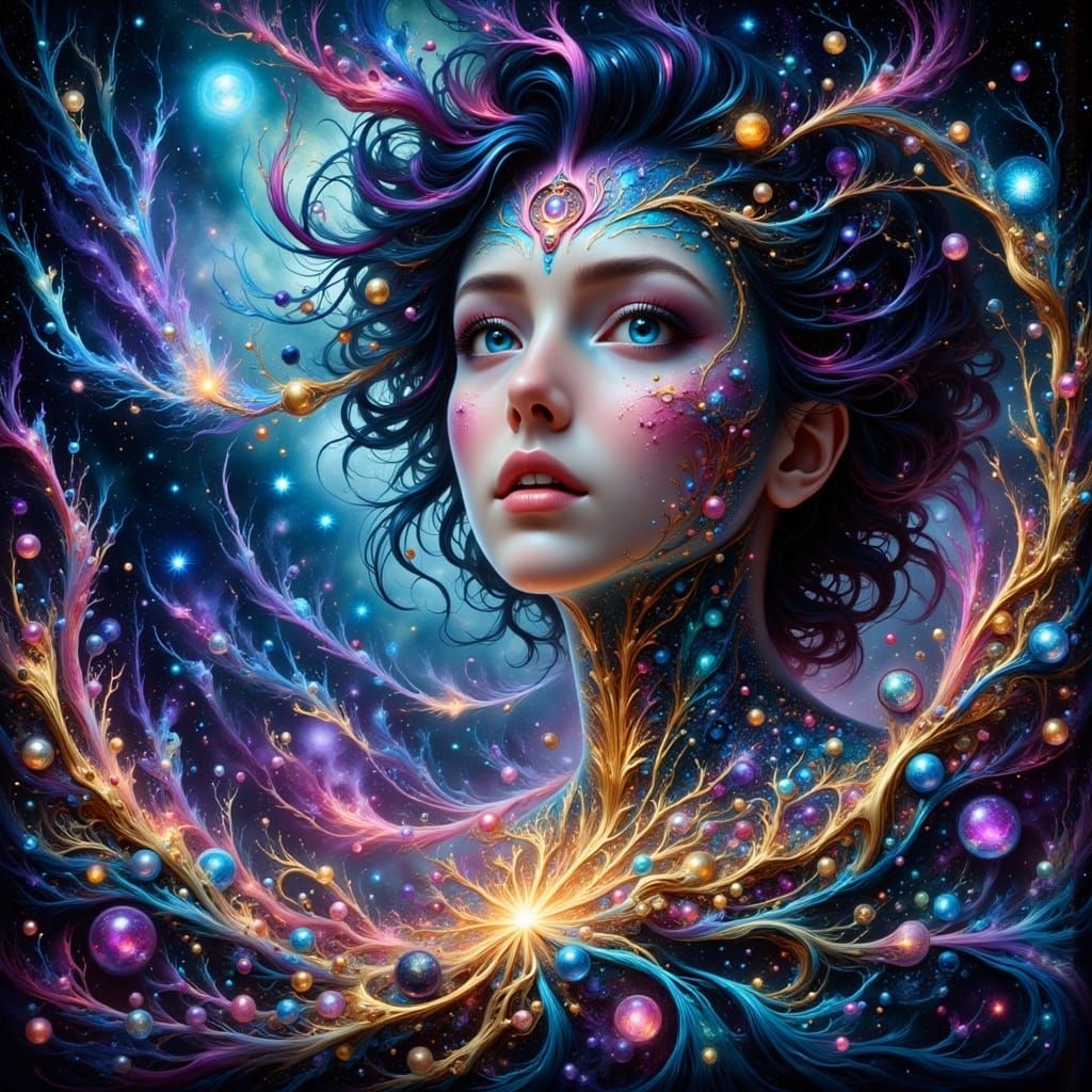 Stellar Whispers in Cosmic Dreamscape - AI Art