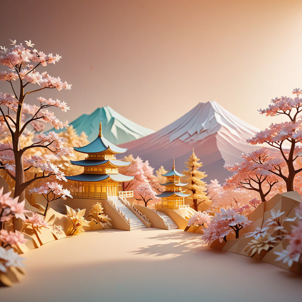 Paper craft of Japan. - Paper craft of Japan.