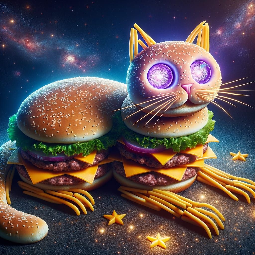 Infinite cat cheeseburgerz - AI Generated Artwork - NightCafe Creator