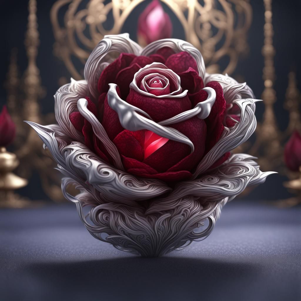 Silver Rosebud - AI Generated Artwork - NightCafe Creator