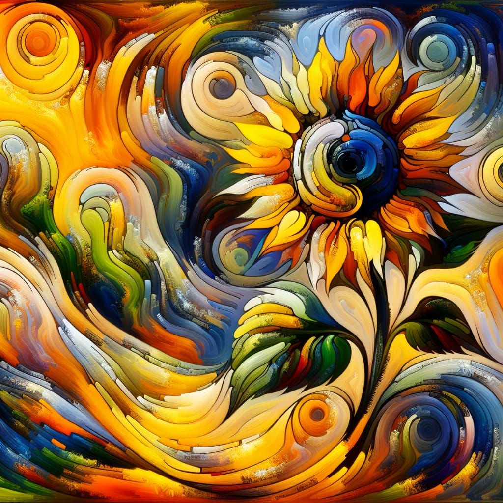 sunflower abstract - AI Generated Artwork - NightCafe Creator