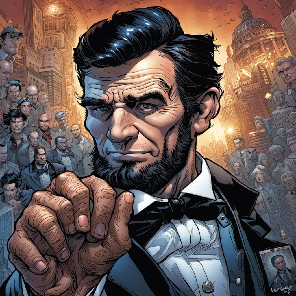 Abraham Lincoln, Time Cop, Drawn by Jim Lee - AI Generated Artwork ...