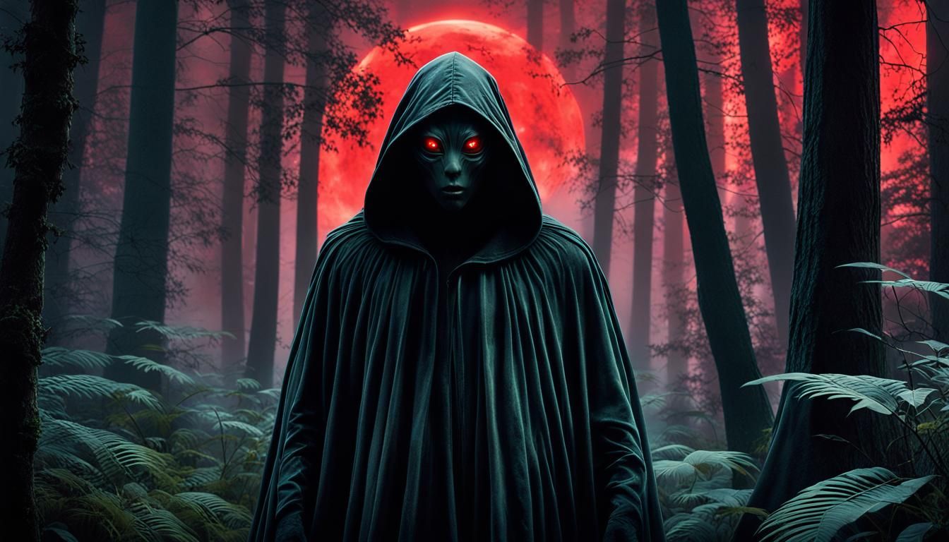 Alien ghost in an alien forest - AI Generated Artwork - NightCafe Creator