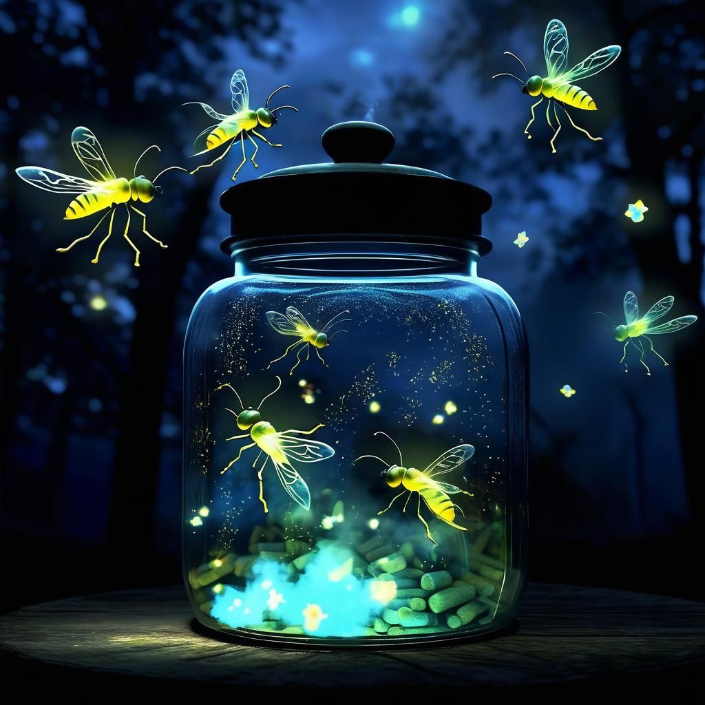 Glowing Fireflies - AI Generated Artwork - NightCafe Creator