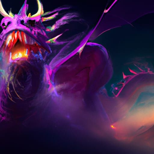 Purple fluorescent dragon - AI Generated Artwork - NightCafe Creator