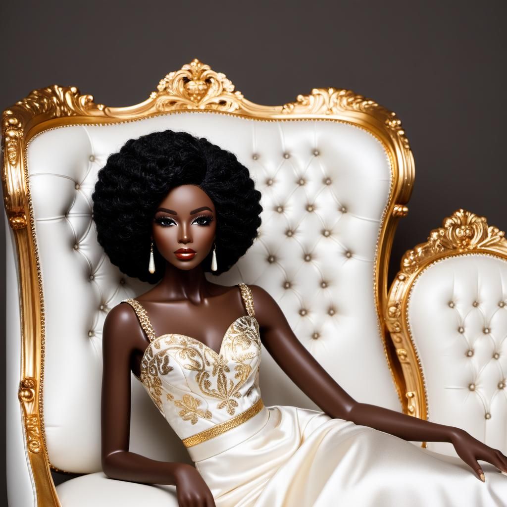 Beautiful young tall and thin black doll in Marina Bychova style ...