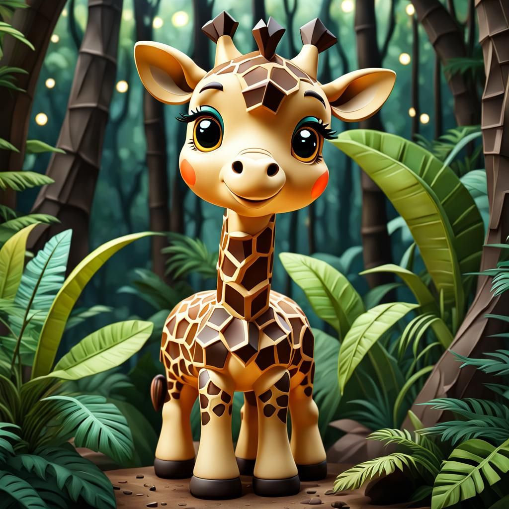 Chibi giraffe in forest - AI Generated Artwork - NightCafe Creator