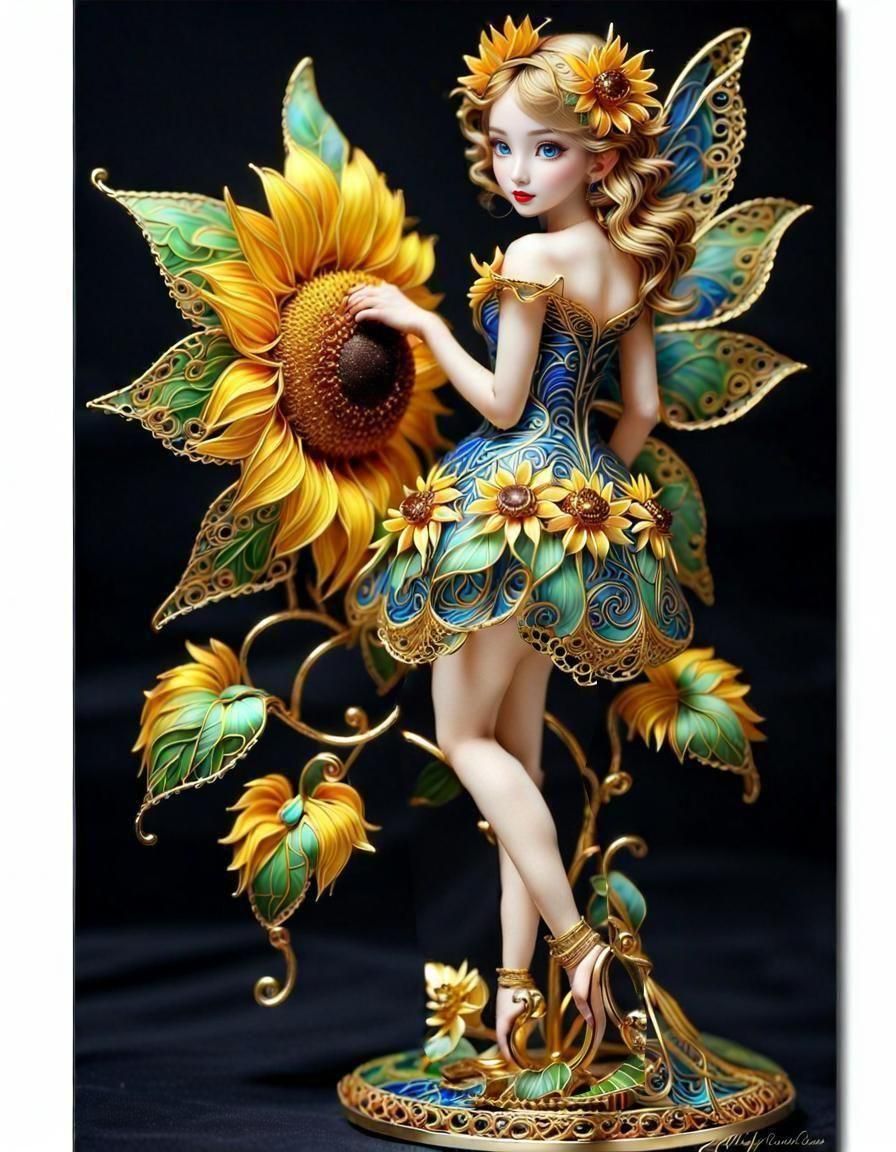 Sunflower Princess - AI Generated Artwork - NightCafe Creator