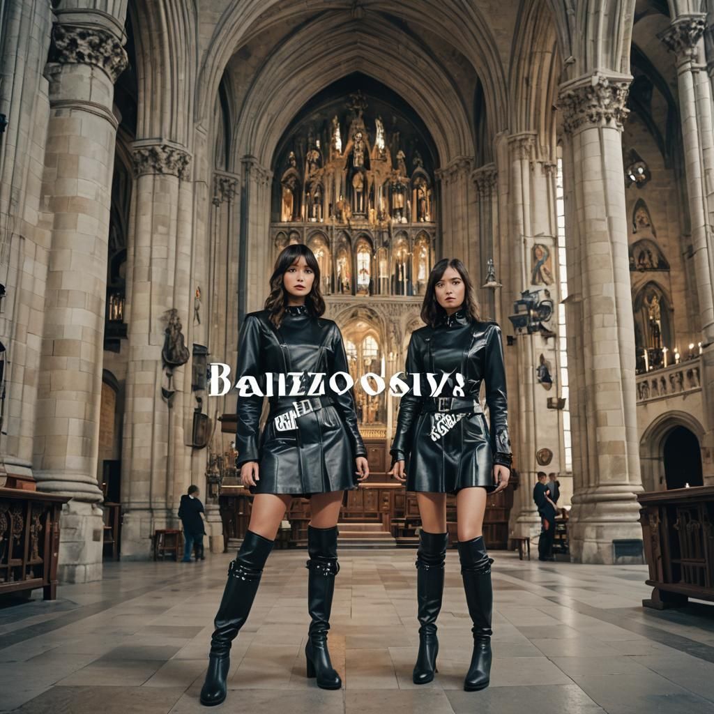 A magazine cover with the title "Bazooka Maids" in bold letters depicting a very well-endowed ...