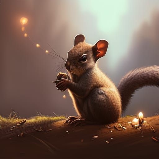 "two very pretty squirrels share nuts./ Insanely detailed photograph ...