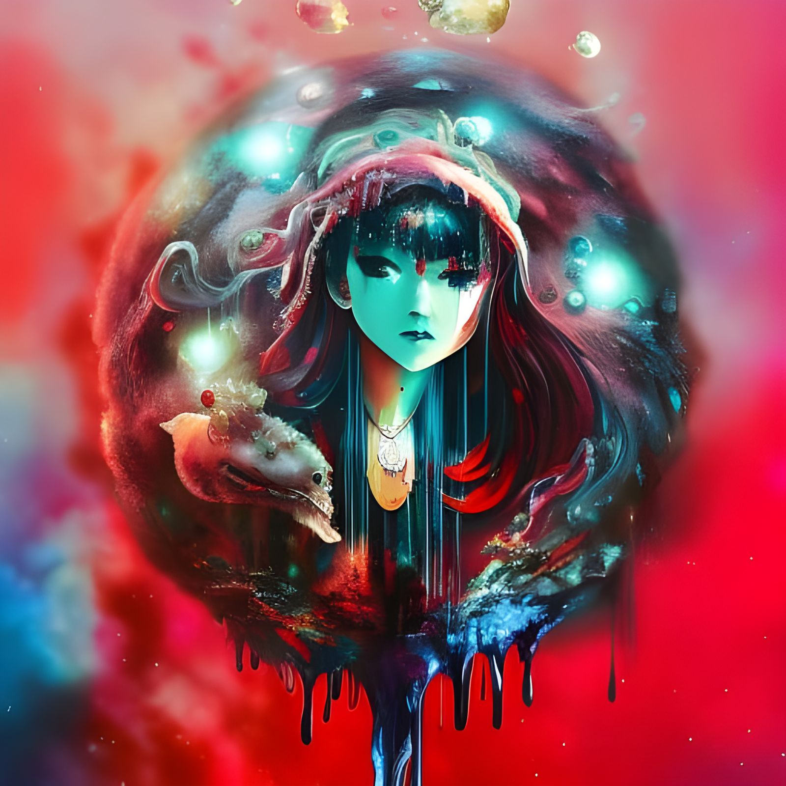 Moist damp soggy wet dripping, girl girly, deeply colored, depth ...