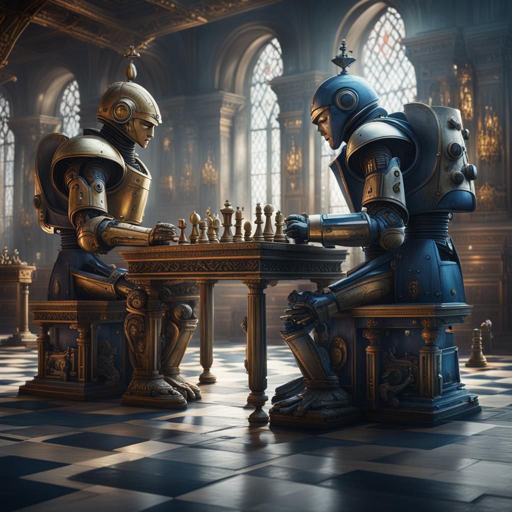 World Chess Championship,Robot vs. Robot! - AI Generated Artwork ...