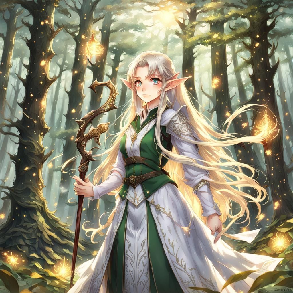 Elf healing the forest - AI Generated Artwork - NightCafe Creator