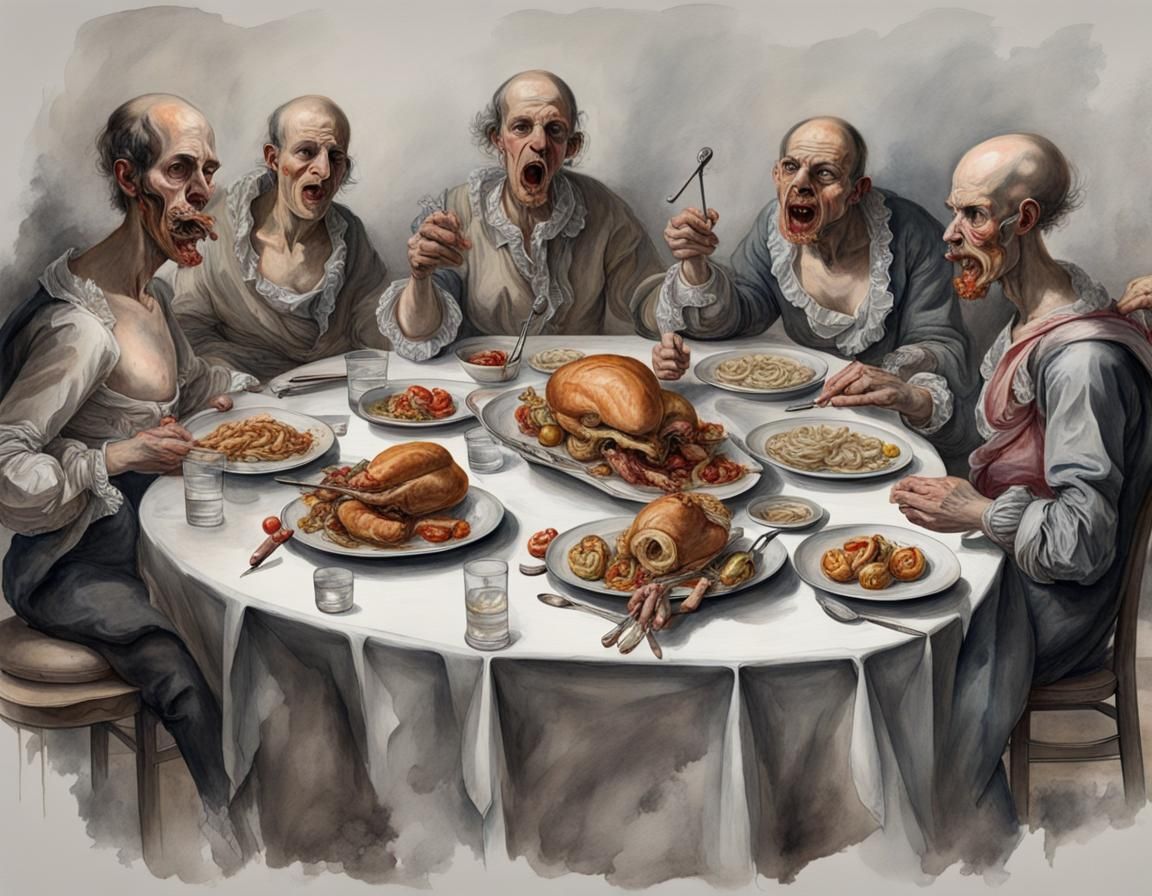 Cannibals banquet - AI Generated Artwork - NightCafe Creator