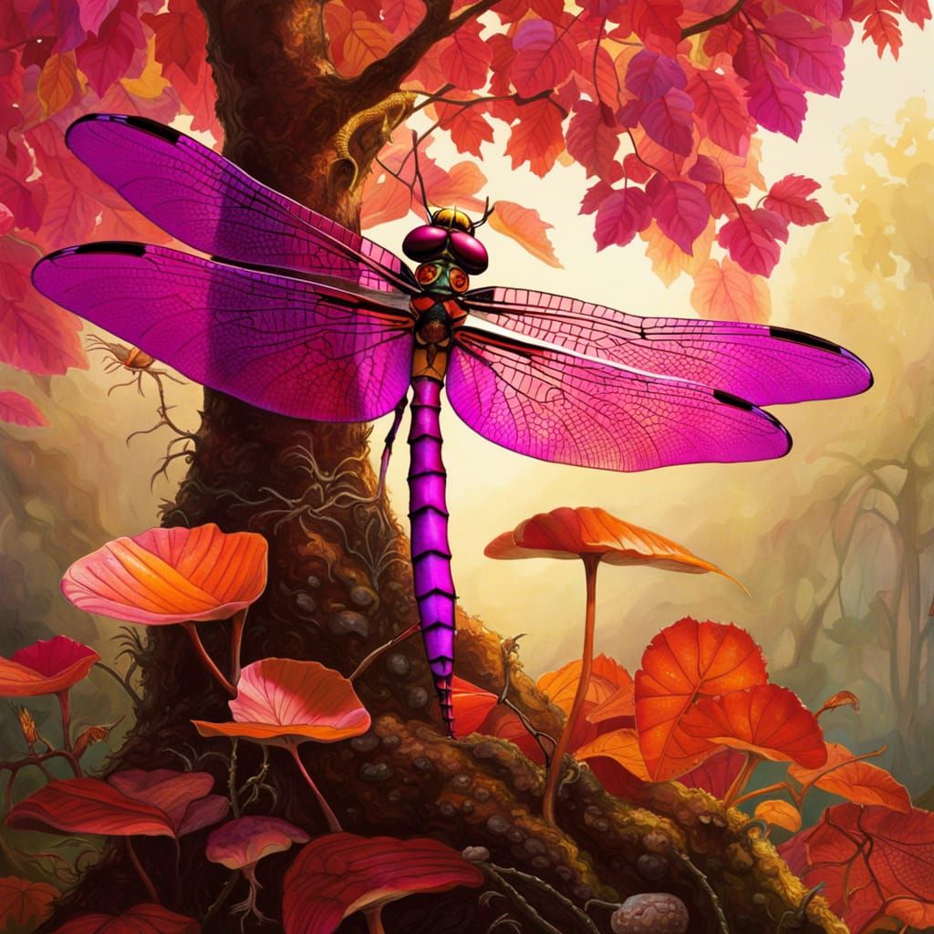 Beautiful & Magical Dragonfly - AI Generated Artwork - NightCafe Creator