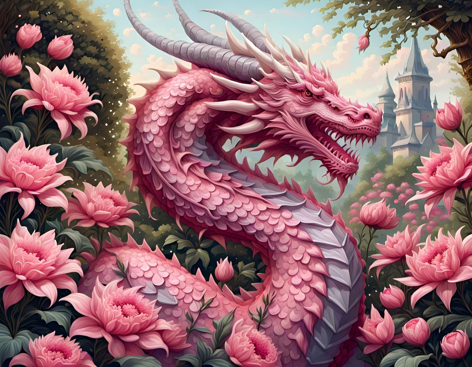 Pink Dragon - AI Generated Artwork - NightCafe Creator