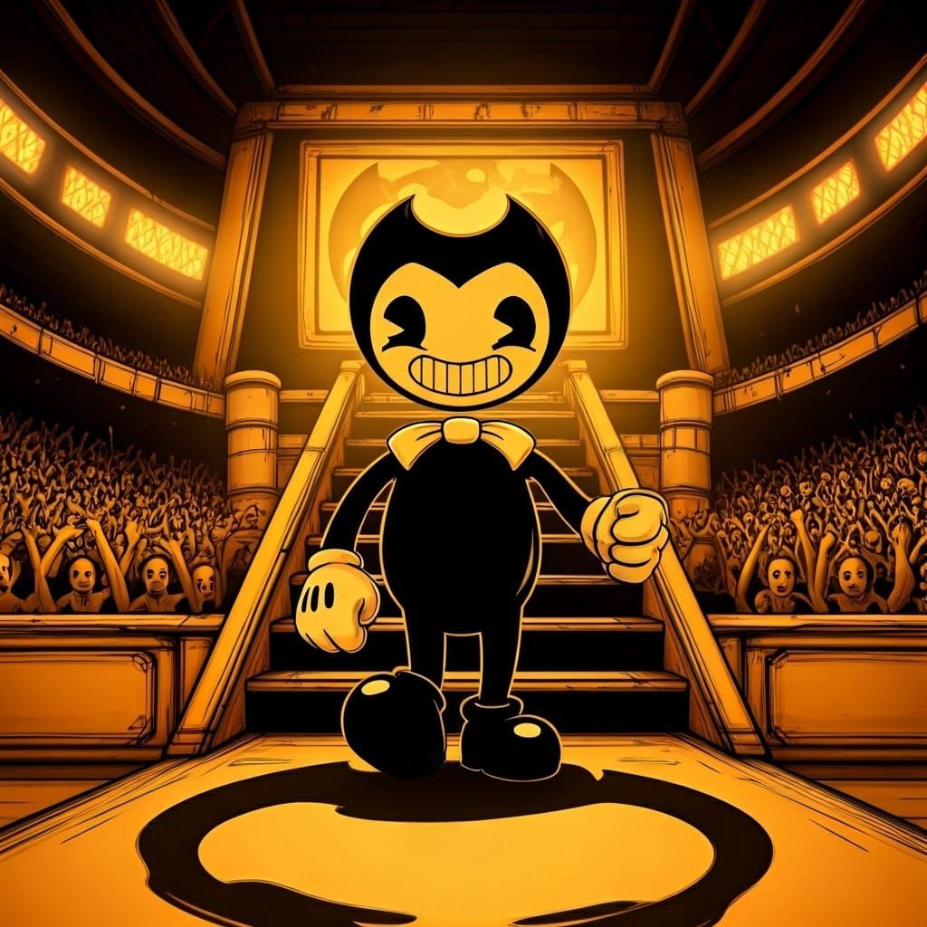 Bendy has entered the building! - Cartoon Mascot Enters Vibr...