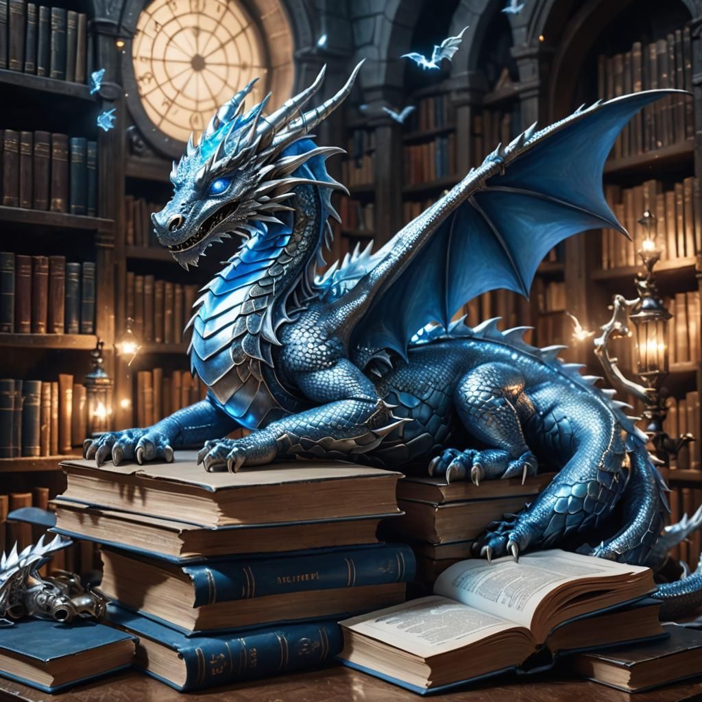Library dragon - AI Generated Artwork - NightCafe Creator