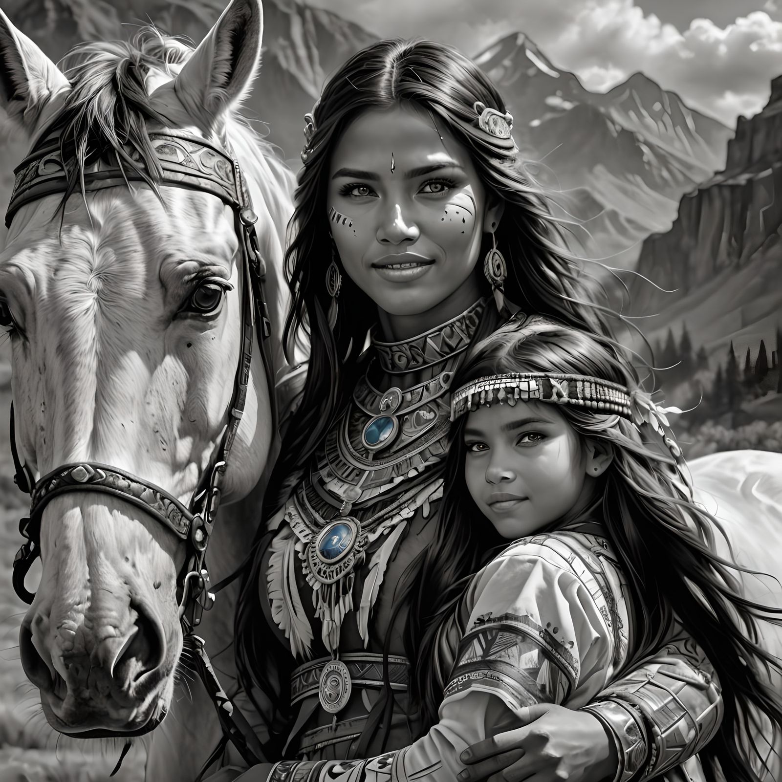 Native American mother - AI Generated Artwork - NightCafe Creator