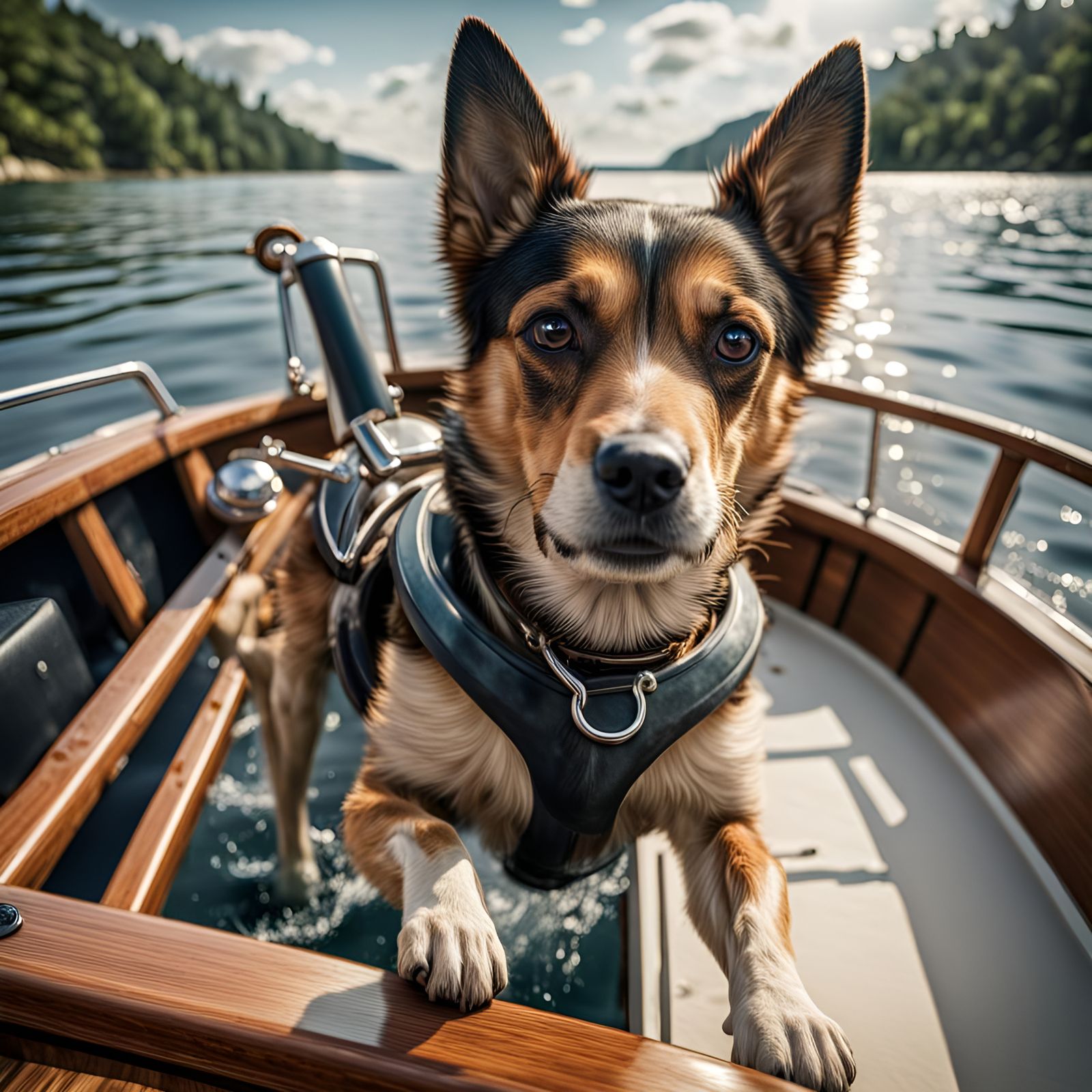 A dog on a boat - AI Generated Artwork - NightCafe Creator