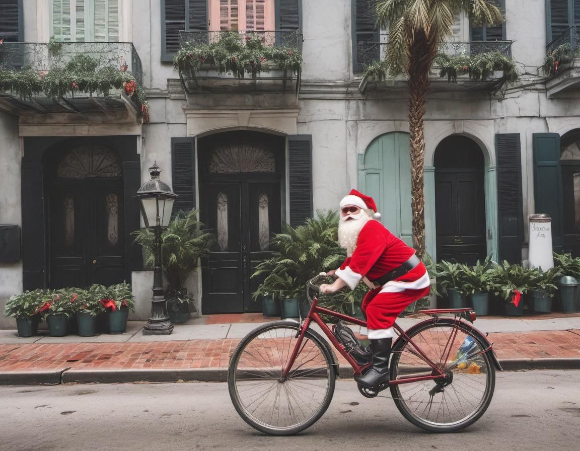 Santa in the French Quarter - AI Generated Artwork - NightCafe Creator