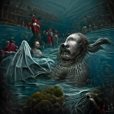 disturbing monster in the water - AI Generated Artwork - NightCafe Creator