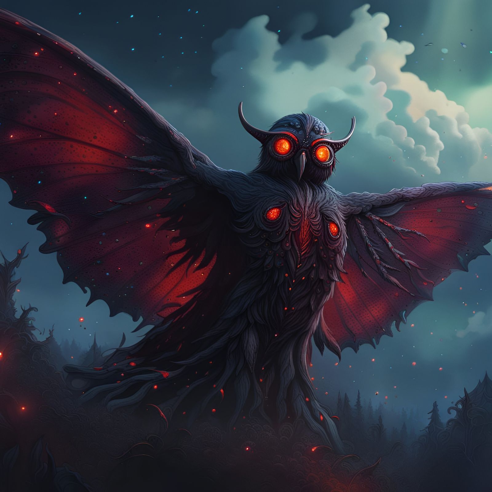 Highly Detailed Mothman - AI Generated Artwork - NightCafe Creator