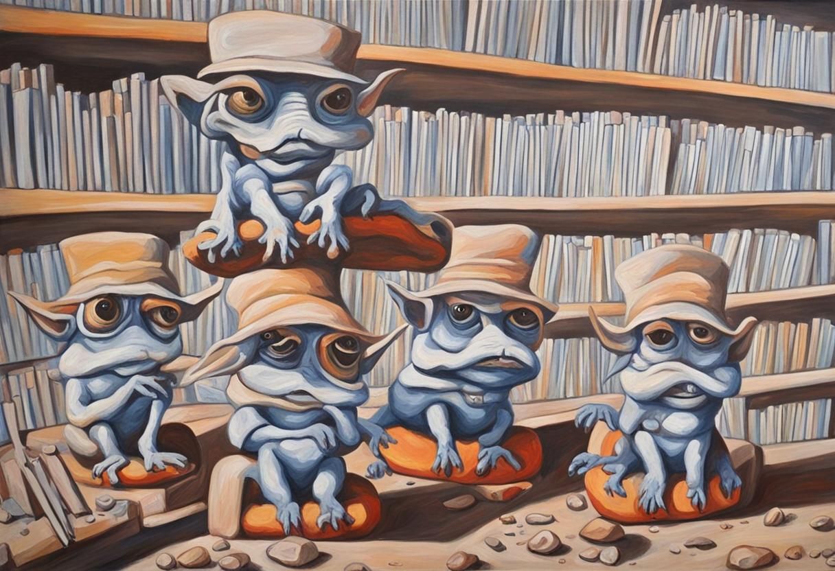 Library gnomes 1 - AI Generated Artwork - NightCafe Creator