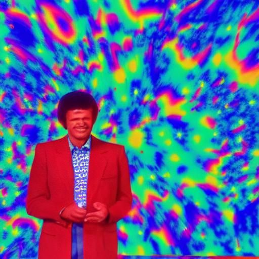 Clive Hendricks; English a meteorologist in retro 70s style; glitchy ...