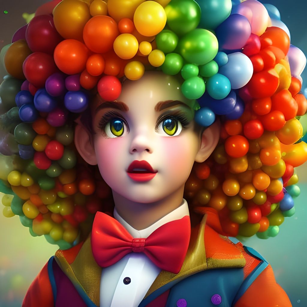 Balloon Wig Clown - AI Generated Artwork - NightCafe Creator
