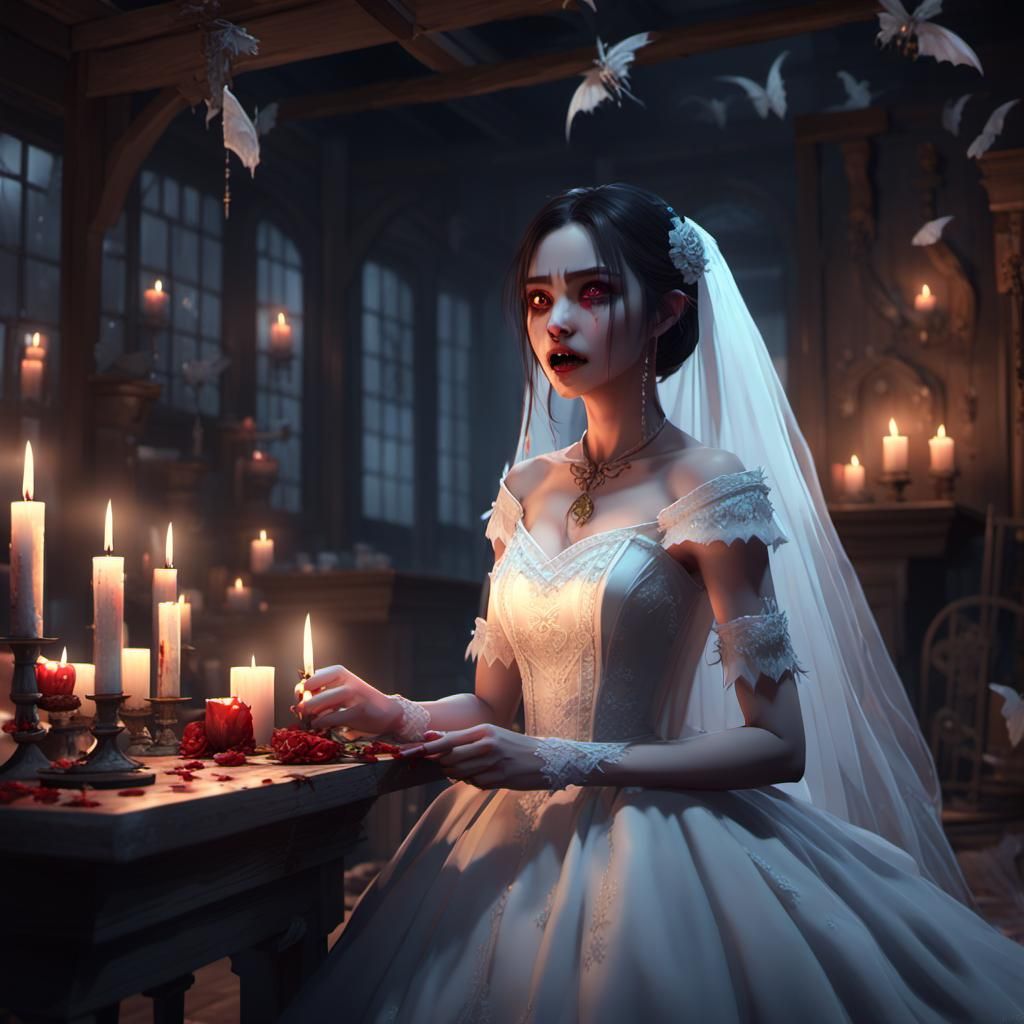 Vampire bride. - AI Generated Artwork - NightCafe Creator