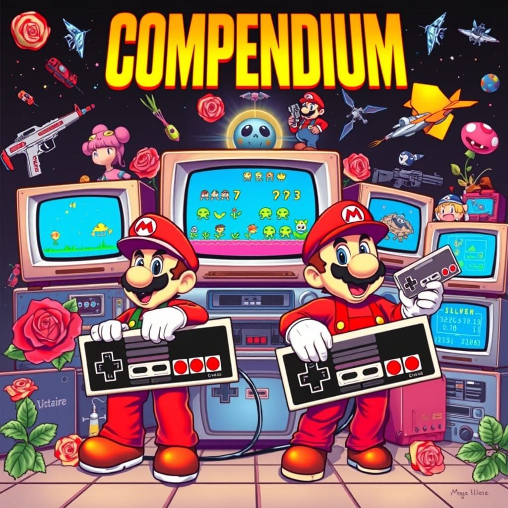 Retro Video Game Icons Celebrate 80s Gaming Cultur... - AI Art