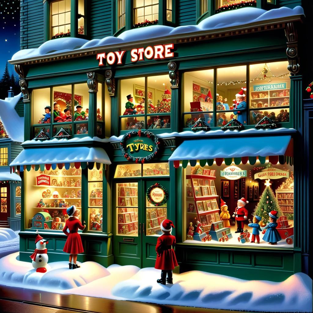 Toy Store At Christmas - AI Generated Artwork - NightCafe Creator