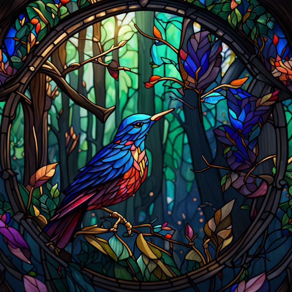 stained glass bird - AI Generated Artwork - NightCafe Creator