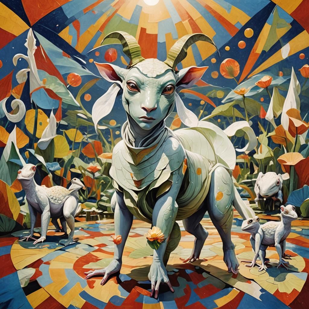 Alien Goat ___ - AI Generated Artwork - NightCafe Creator