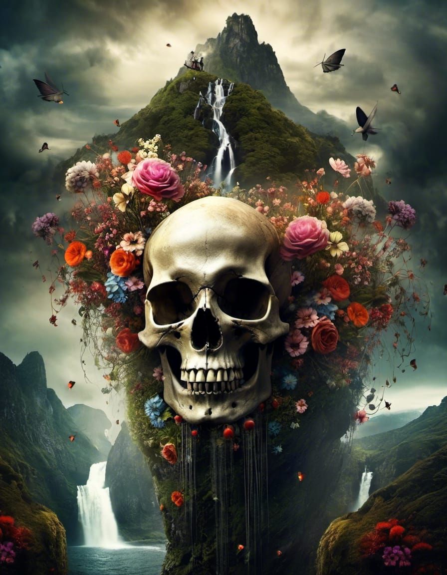 Skull Mountain - AI Generated Artwork - NightCafe Creator
