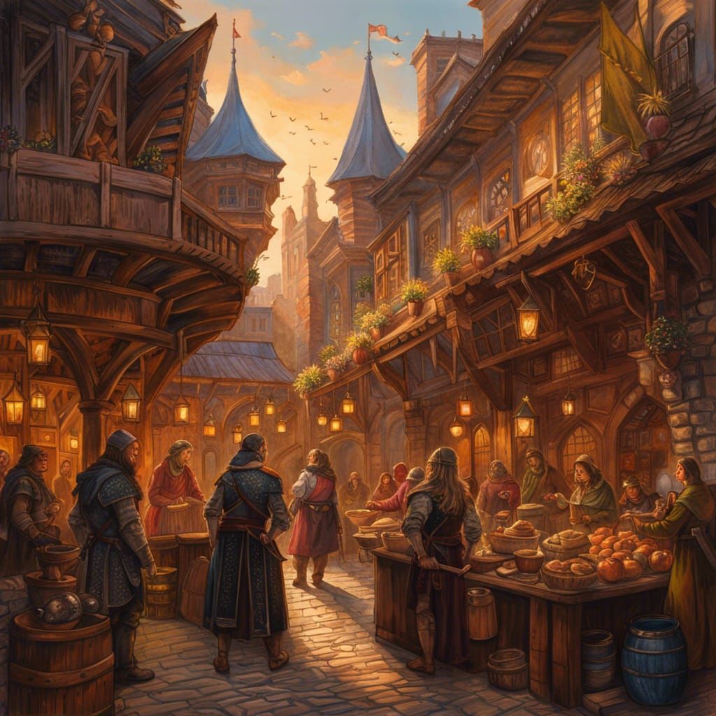 Medieval markets - AI Generated Artwork - NightCafe Creator