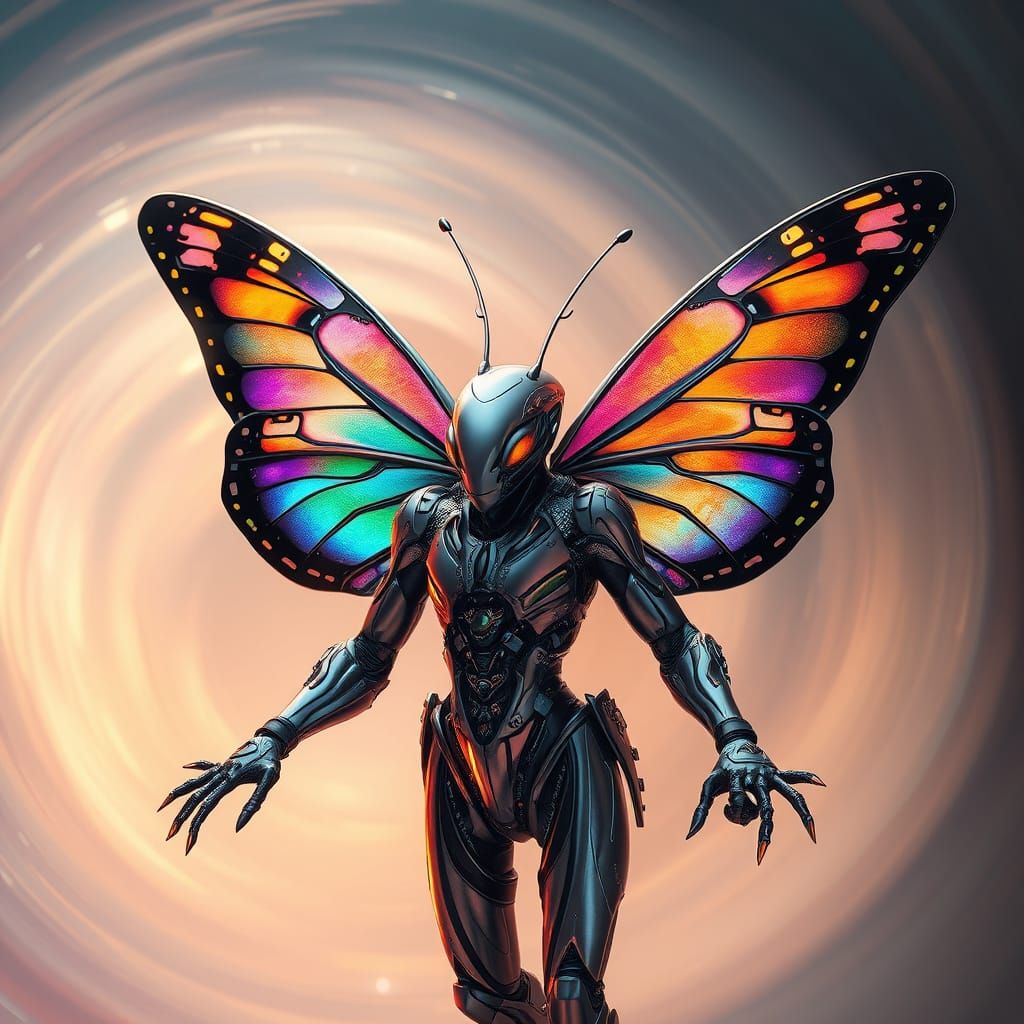 Butterfly alien AI Suit - Majestic Butterfly Alien in Futuri...