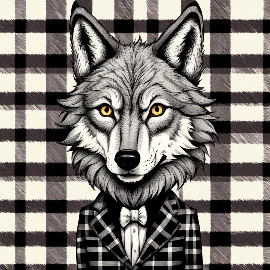 plaid anthropomorphic wolf - AI Generated Artwork - NightCafe Creator