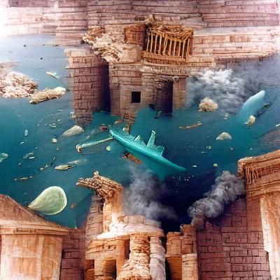 The destruction of Atlantis. - AI Generated Artwork - NightCafe Creator