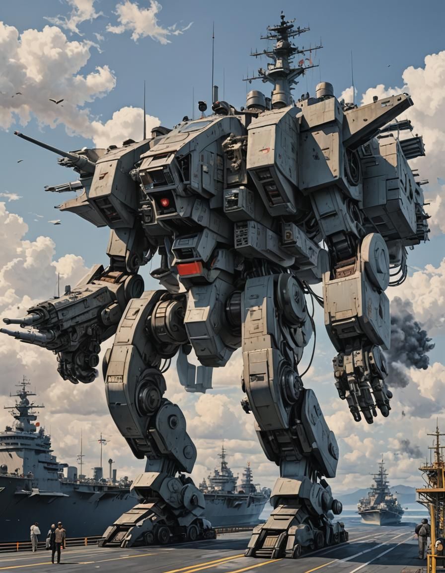 Ultra-Mech Aircraft Carrier - AI Generated Artwork - NightCafe Creator