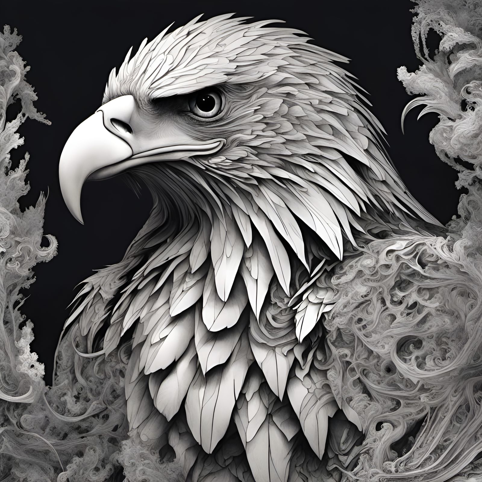 " Black & White Ink Drawing " - AI Generated Artwork - NightCafe Creator