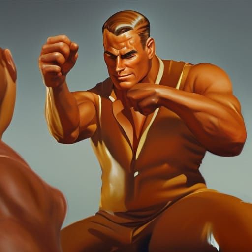 Doc Savage The Man of Bronze 8k resolution concept art action painting ...