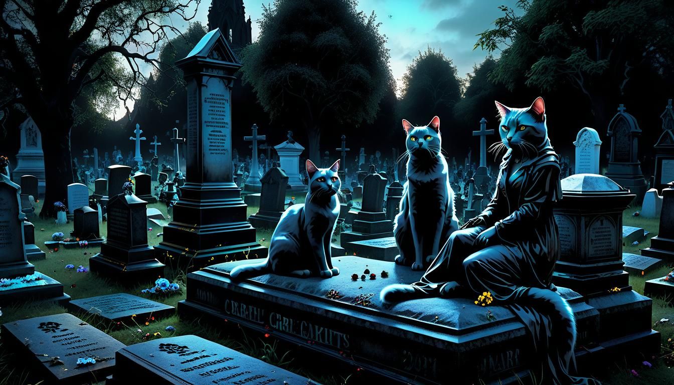 DEMON CATS HANGING OUT - AI Generated Artwork - NightCafe Creator