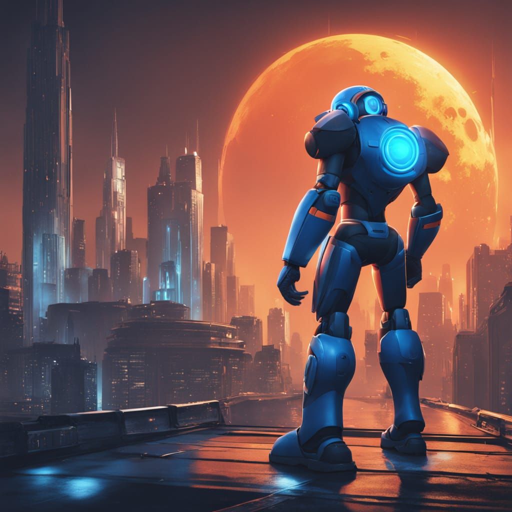 Mega Man in Real Life - Mega Man in Futuristic Metropolis