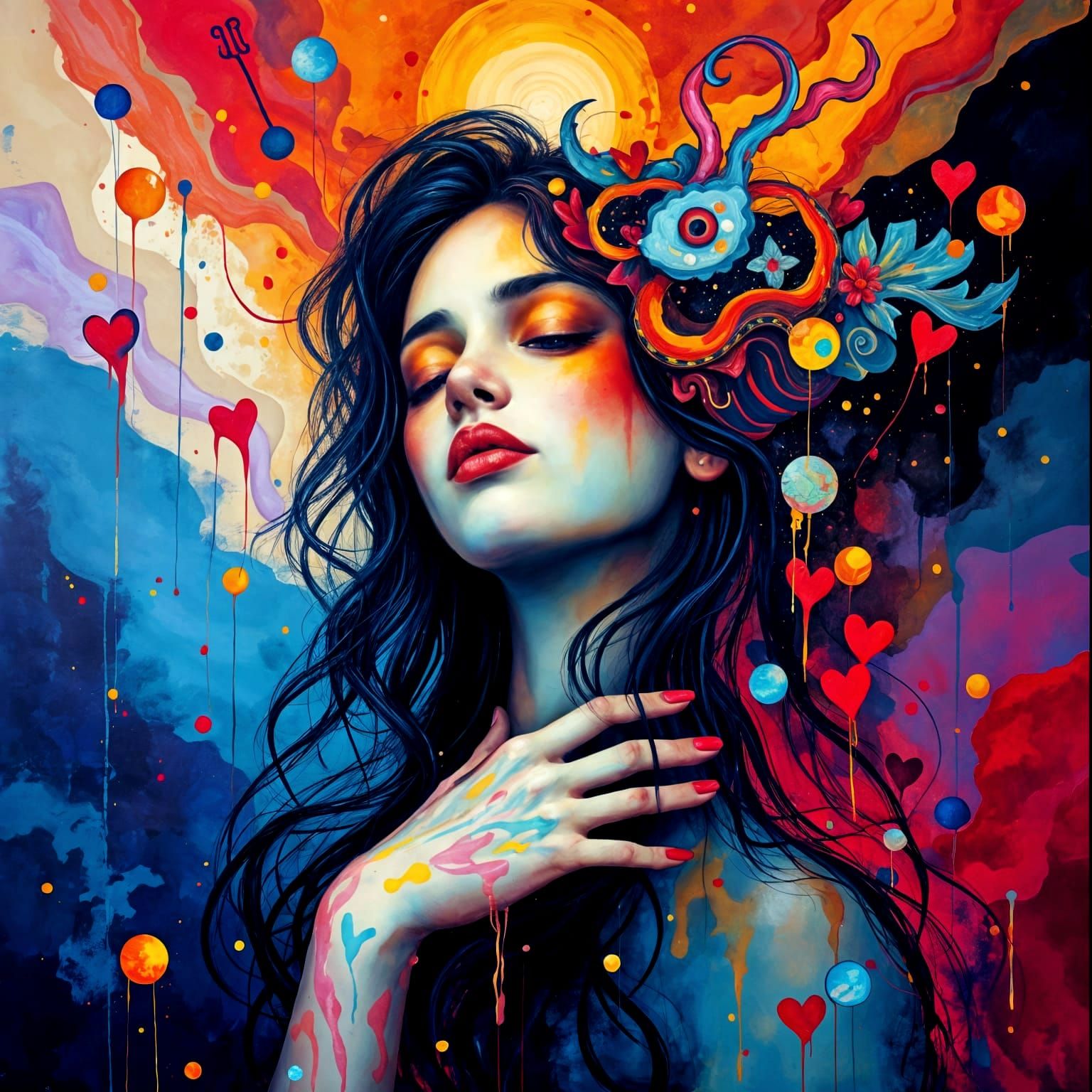 psychedelic colour painting - psychedelic colour painting